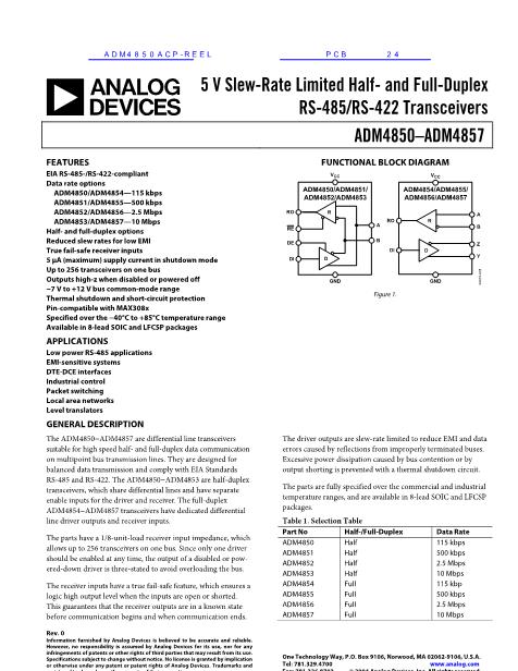ADM4850ACP-REEL Datasheet_PDF文件下载_芯片资料查询_维库电子市场网