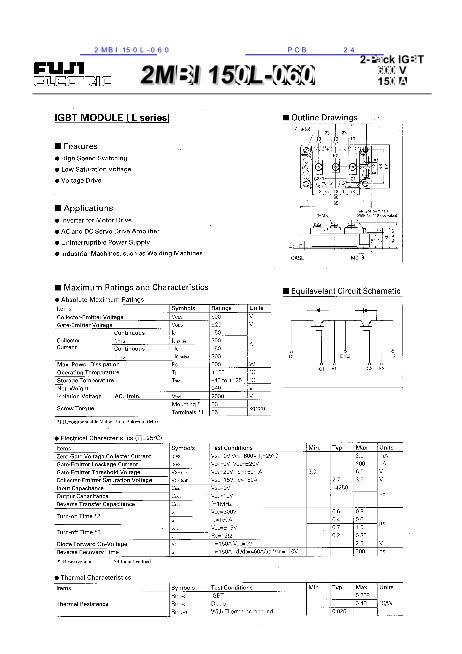2MBI150L-060 Datasheet_PDF文件下载_芯片资料查询_维库电子市场网