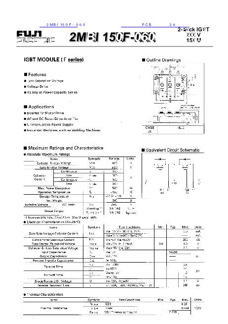 2MBI150F-060 Datasheet_PDF文件下载_芯片资料查询_维库电子市场网
