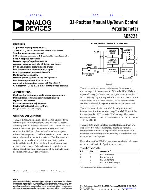 AD5228 Datasheet_PDF文件下载_芯片资料查询_维库电子市场网