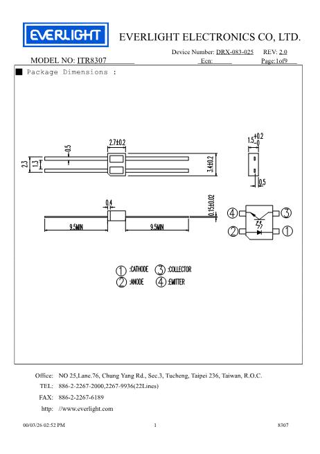 ITR8307 Datasheet_PDF文件下载_芯片资料查询_维库电子市场网