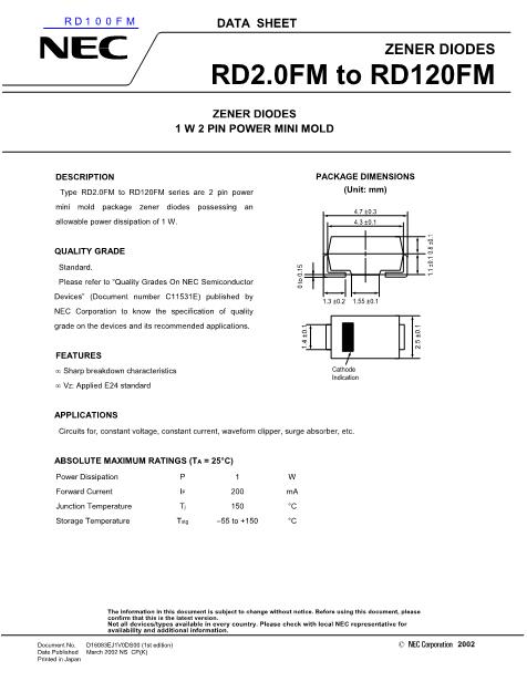 RD100FM Datasheet_PDF文件下载_芯片资料查询_维库电子市场网