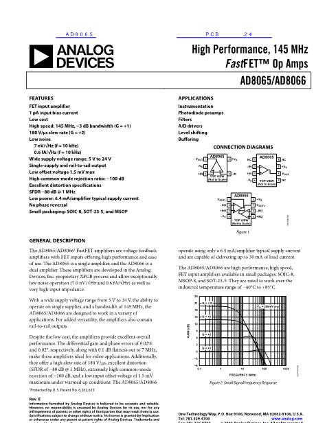 AD8065 Datasheet_PDF文件下载_芯片资料查询_维库电子市场网