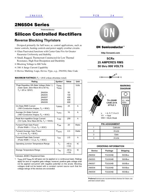 2N6508 Datasheet_PDF文件下载_芯片资料查询_维库电子市场网