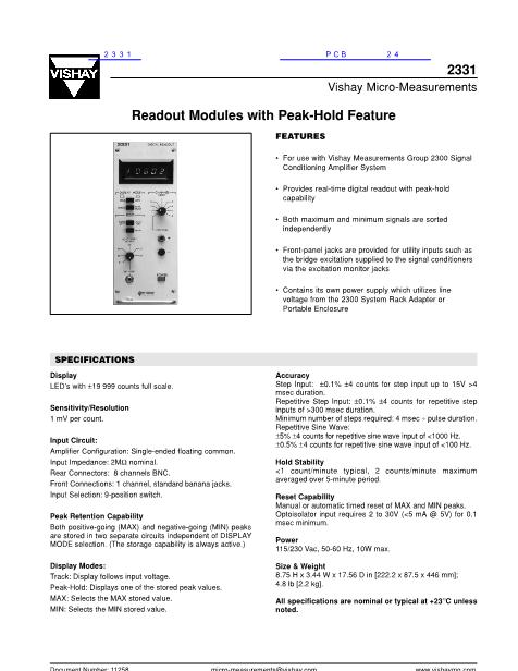 2331 Datasheet_PDF文件下载_芯片资料查询_维库电子市场网