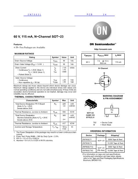 2N7002L Datasheet_PDF文件下载_芯片资料查询_维库电子市场网
