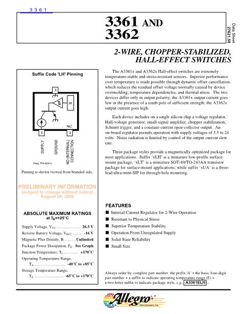 3361 Datasheet_PDF文件下载_芯片资料查询_维库电子市场网