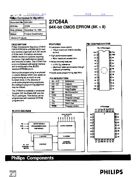 27C64A-12A Datasheet_PDF文件下载_芯片资料查询_维库电子市场网