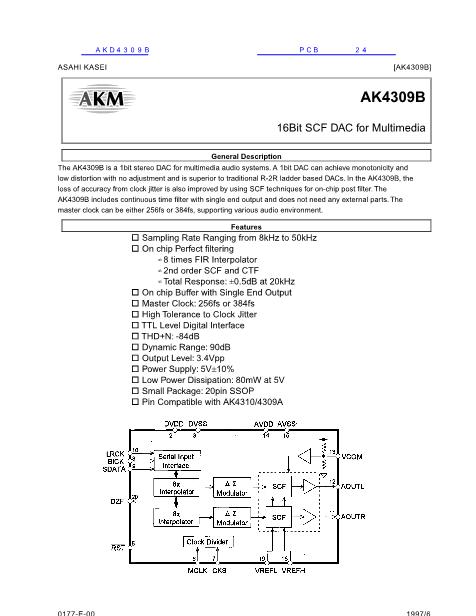AK4309 Datasheet_PDF文件下载_芯片资料查询_维库电子市场网