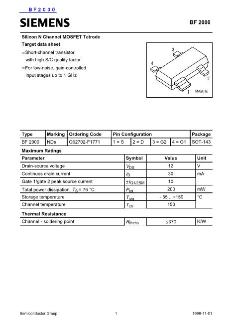 BF2000 Datasheet_PDF文件下载_芯片资料查询_维库电子市场网