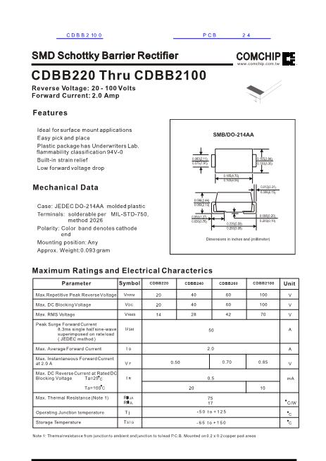 CDBB2100 Datasheet_PDF文件下载_芯片资料查询_维库电子市场网