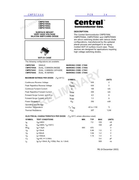 CMPD7006 Datasheet_PDF文件下载_芯片资料查询_维库电子市场网