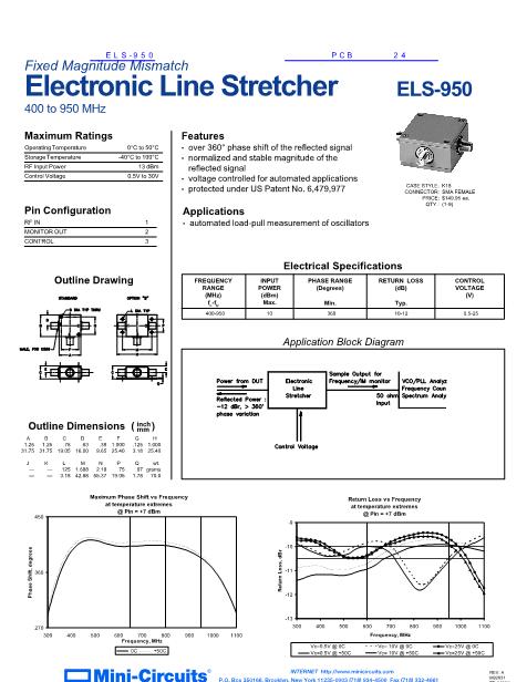 ELS-950 Datasheet_PDF文件下载_芯片资料查询_维库电子市场网