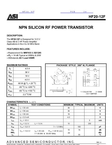 HF20-12F Datasheet_PDF文件下载_芯片资料查询_维库电子市场网