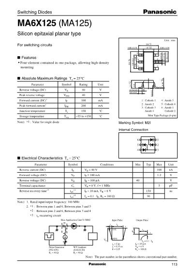 MA125 Datasheet_PDF文件下载_芯片资料查询_维库电子市场网