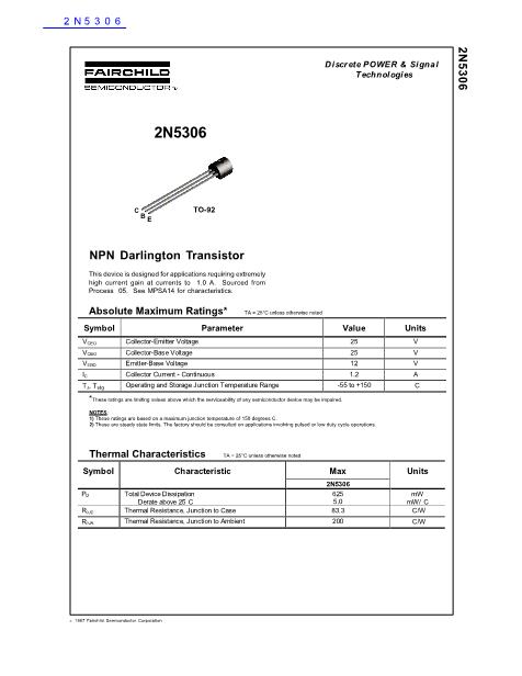 2N5306 Datasheet_PDF文件下载_芯片资料查询_维库电子市场网