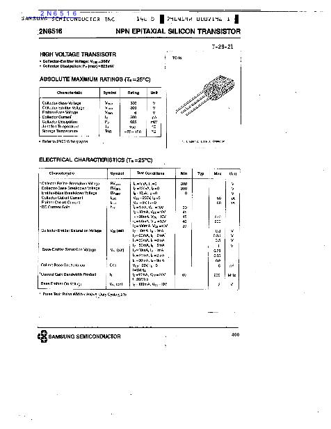 2N6516 Datasheet_PDF文件下载_芯片资料查询_维库电子市场网