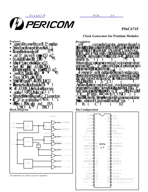 PI6C671F Datasheet_PDF文件下载_芯片资料查询_维库电子市场网