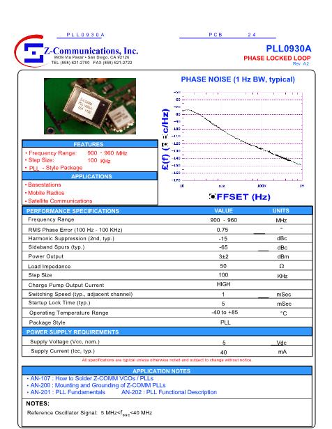 PLL0930A Datasheet_PDF文件下载_芯片资料查询_维库电子市场网