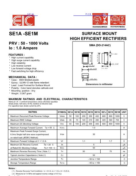 SE1K Datasheet_PDF文件下载_芯片资料查询_维库电子市场网