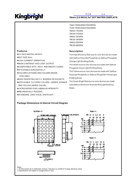 TA20-11 Datasheet_PDF文件下载_芯片资料查询_维库电子市场网