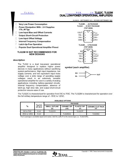 TL022 Datasheet_PDF文件下载_芯片资料查询_维库电子市场网