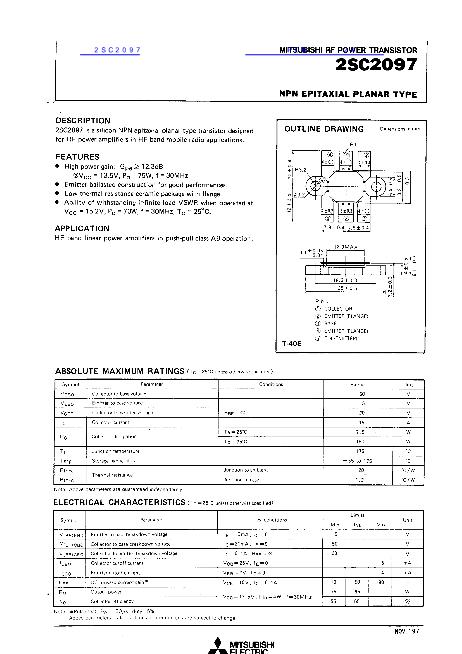 2SC2097 Datasheet_PDF文件下载_芯片资料查询_维库电子市场网