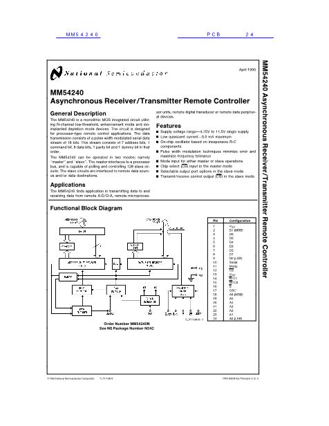 MM54240 Datasheet_PDF文件下载_芯片资料查询_维库电子市场网