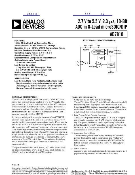 AD7810 Datasheet_PDF文件下载_芯片资料查询_维库电子市场网
