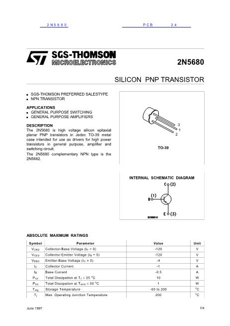 2N5680 Datasheet_PDF文件下载_芯片资料查询_维库电子市场网