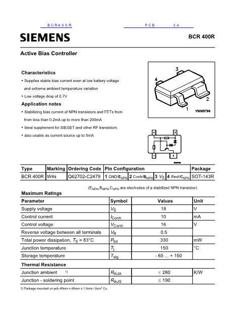 BCR400R Datasheet_PDF文件下载_芯片资料查询_维库电子市场网