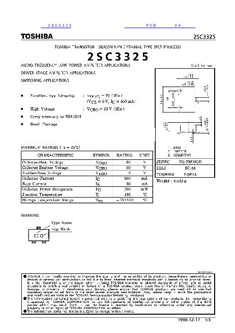 2SC3325 Datasheet_PDF文件下载_芯片资料查询_维库电子市场网