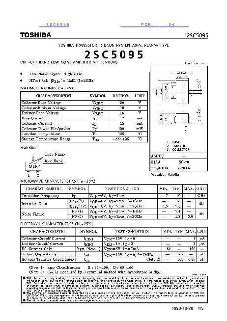 2SC5095 Datasheet_PDF文件下载_芯片资料查询_维库电子市场网