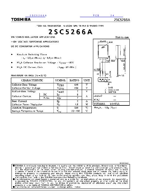 2SC5266A Datasheet_PDF文件下载_芯片资料查询_维库电子市场网
