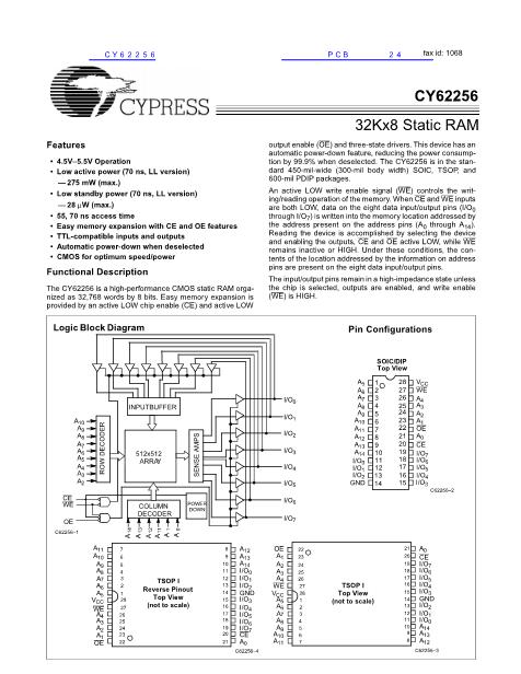 CY62256 Datasheet_PDF文件下载_芯片资料查询_维库电子市场网