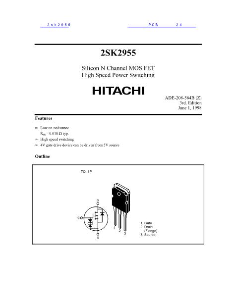 2sk2955 Datasheet_PDF文件下载_芯片资料查询_维库电子市场网