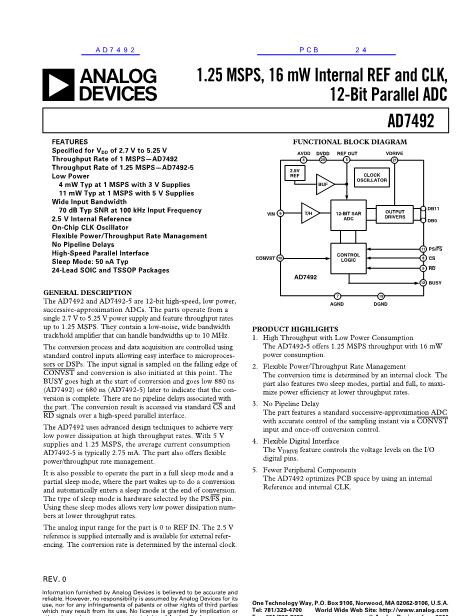 AD7492 Datasheet_PDF文件下载_芯片资料查询_维库电子市场网