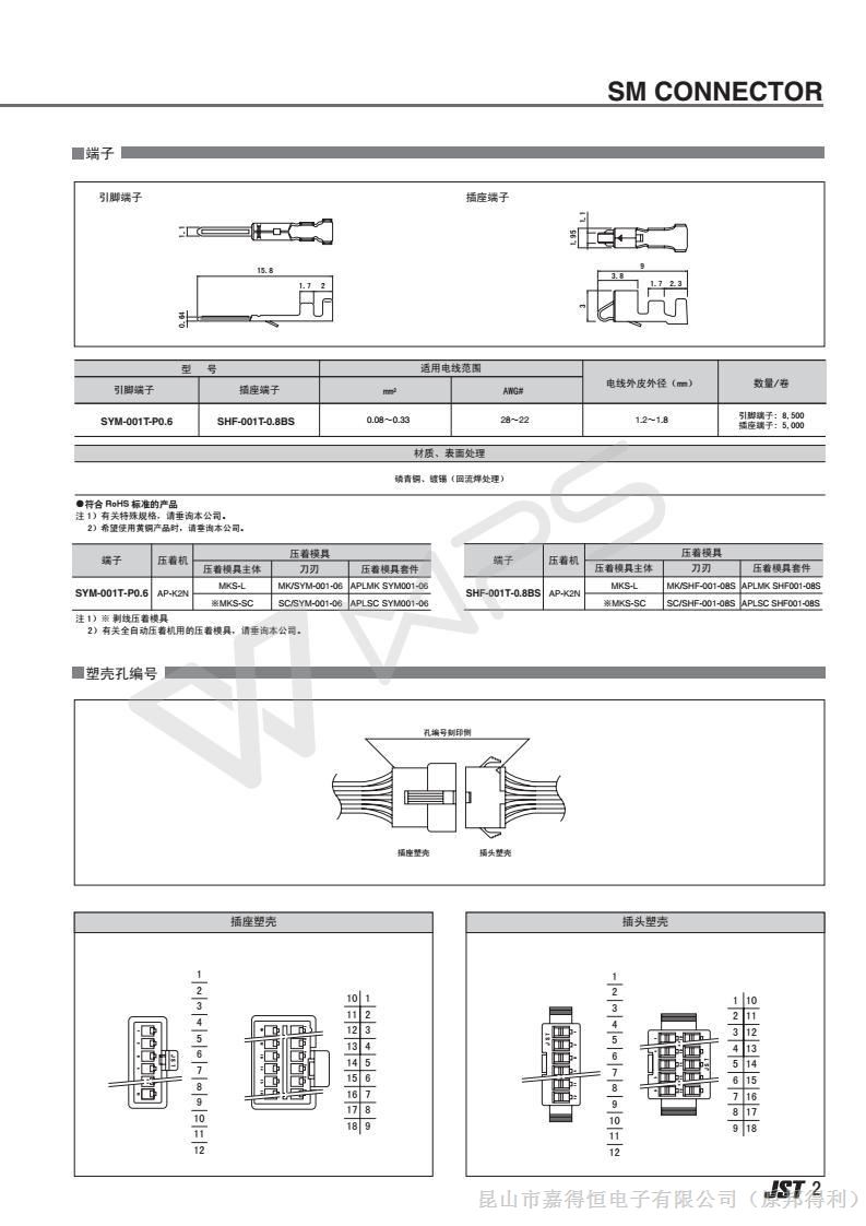JST授权代理进口连接器SMP-09V-NC现货销售_连接器胶壳_维库电子市场网