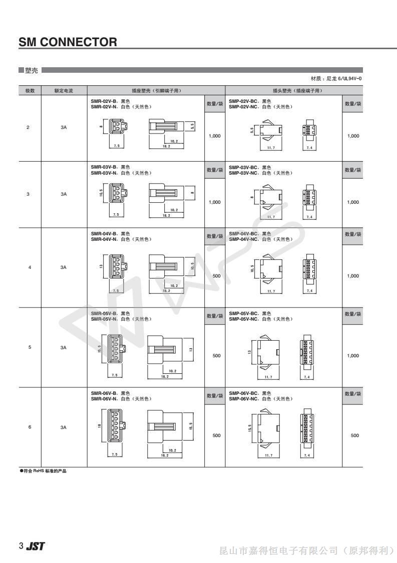 JST授权代理进口连接器SMP-09V-NC现货销售_连接器胶壳_维库电子市场网