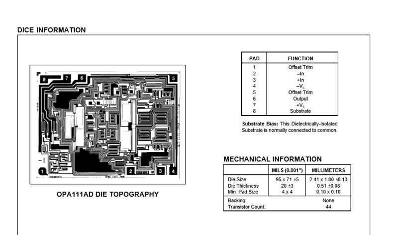 精密放大器OPA111AM_其他IC_维库电子市场网