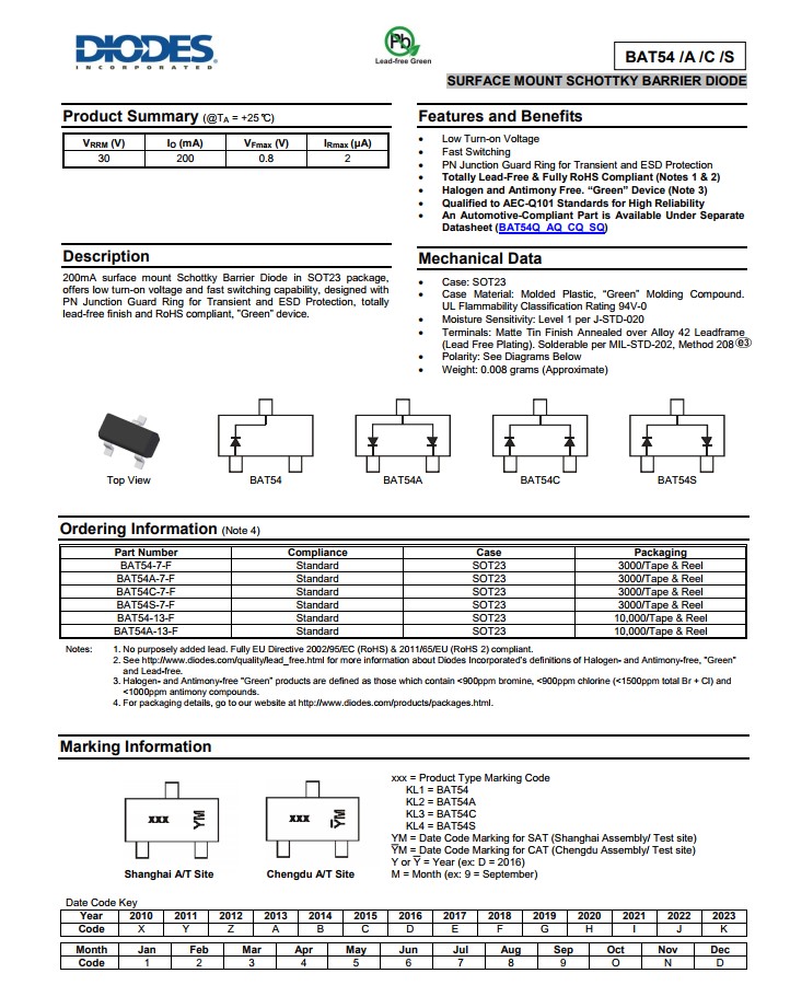 优势主营 原装BAT54-7-F_其他IC_维库电子市场网