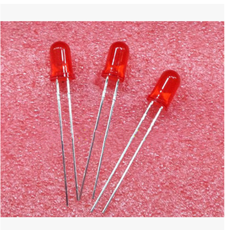 F5红发红LED5mm圆头高亮红色光灯珠LED发光二极管F5短脚红光LED__维库电子市场网