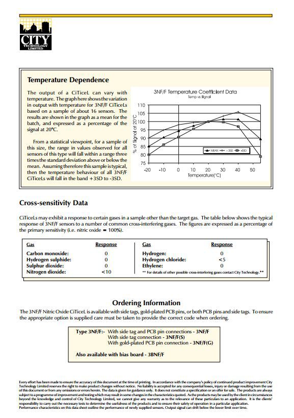 英国CITY气体传感器 一氧化氮传感器 3NF/F 3NFF_齿轮传感器_维库电子市场网